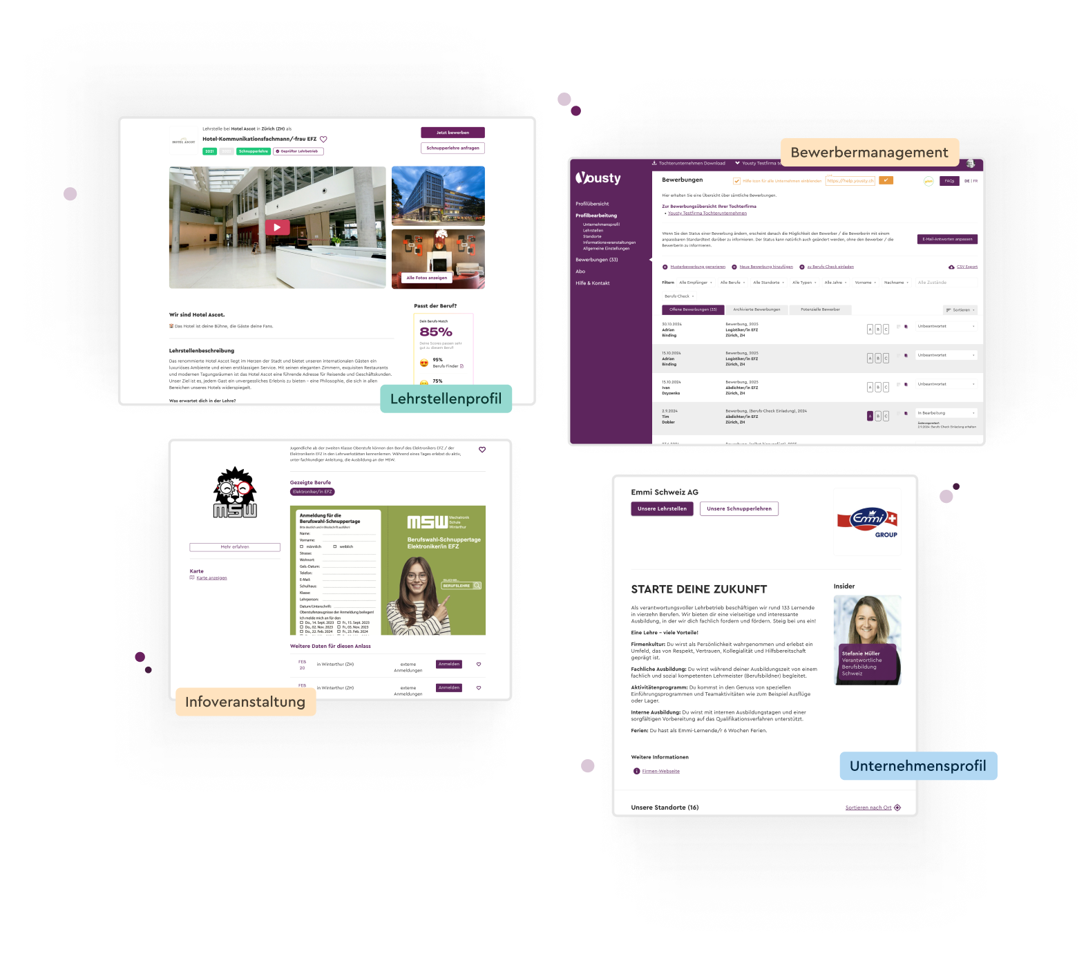 Yousty: dank unseren Produkten findest du passende Lernenden